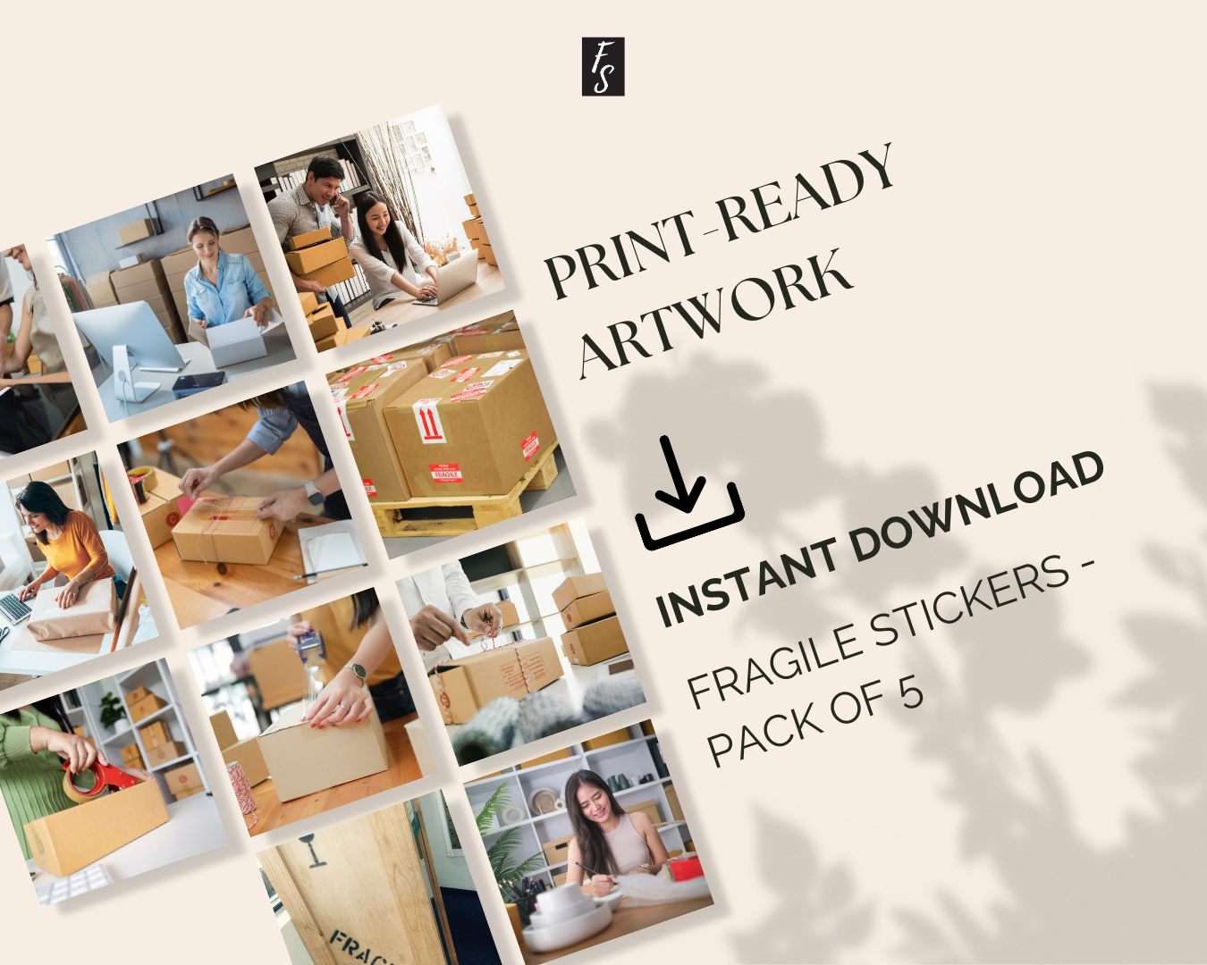 Digital Download: Fragile Stickers- print-ready PDF for self-print ...