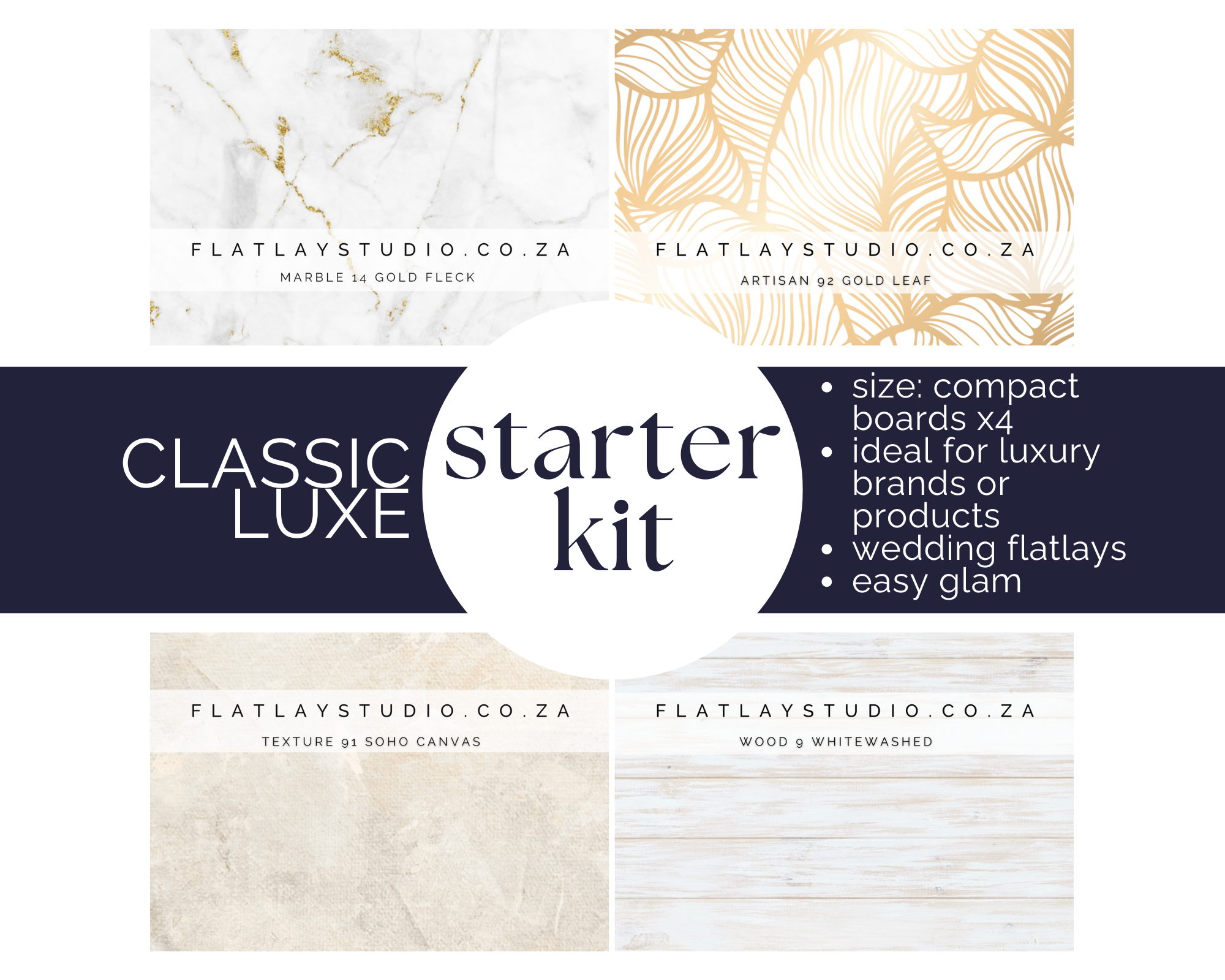 Classic Luxe Bundle - Starter Kit- Compact Boards x4 – FlatlayStudio